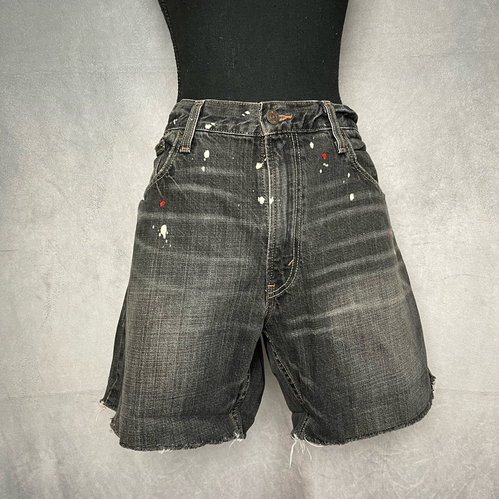 Levi’s 527 Black Acid Wash Paint Splattered Jean Deni… - Gem